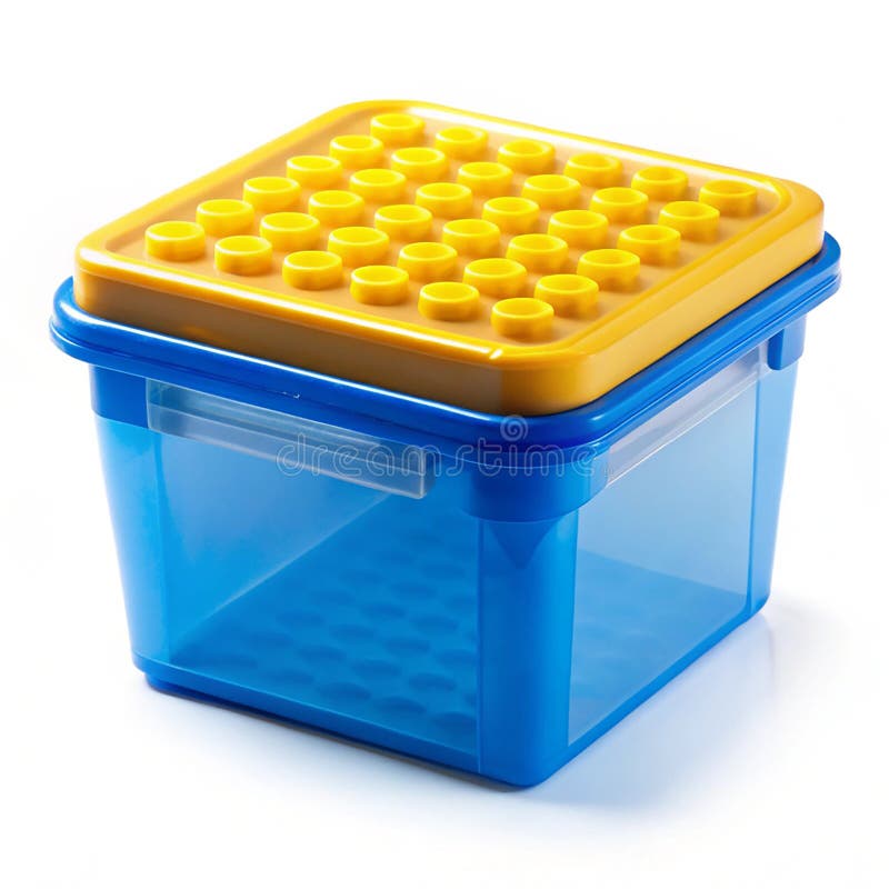 Plastic Building Block Storage Container with Lid Stock Illustration ...