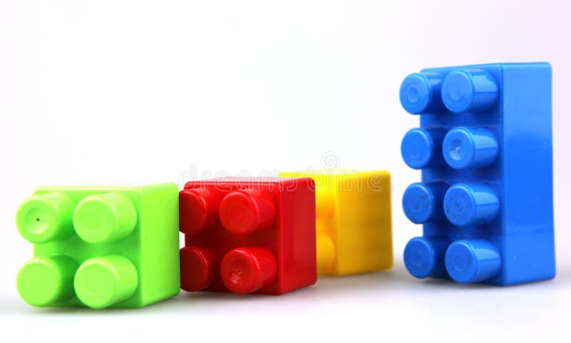 Rising building blocks stock image. Image of grow, colour - 12847529