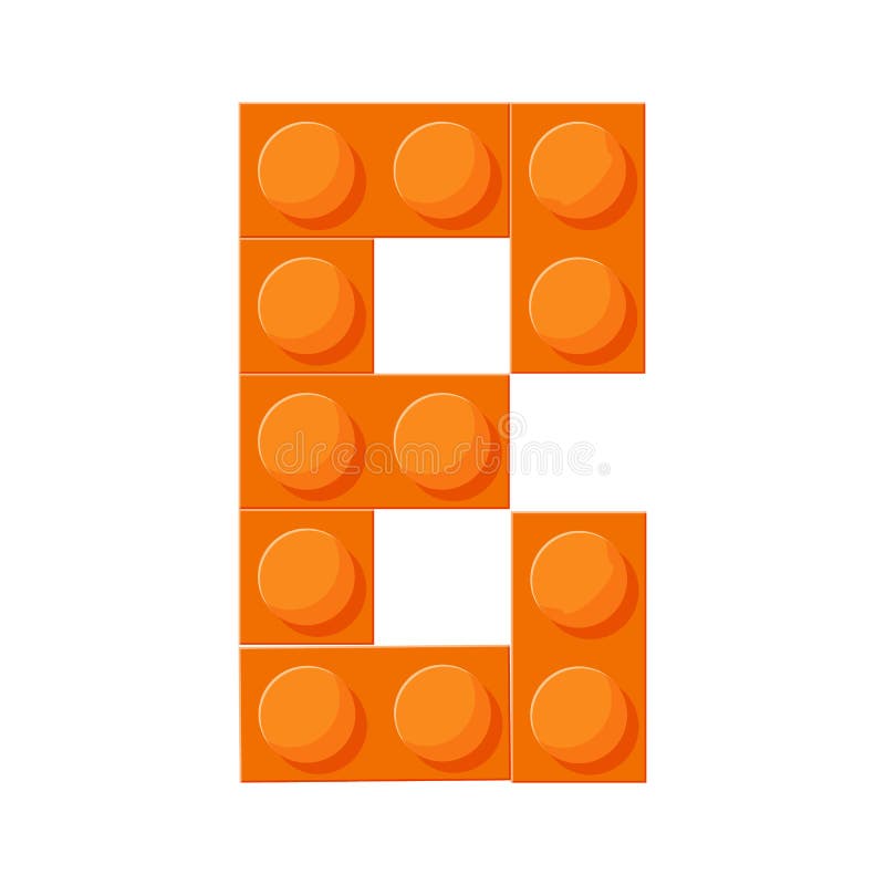 Plastic Building Blocks Alphabet. the Letter B Stock Vector ...