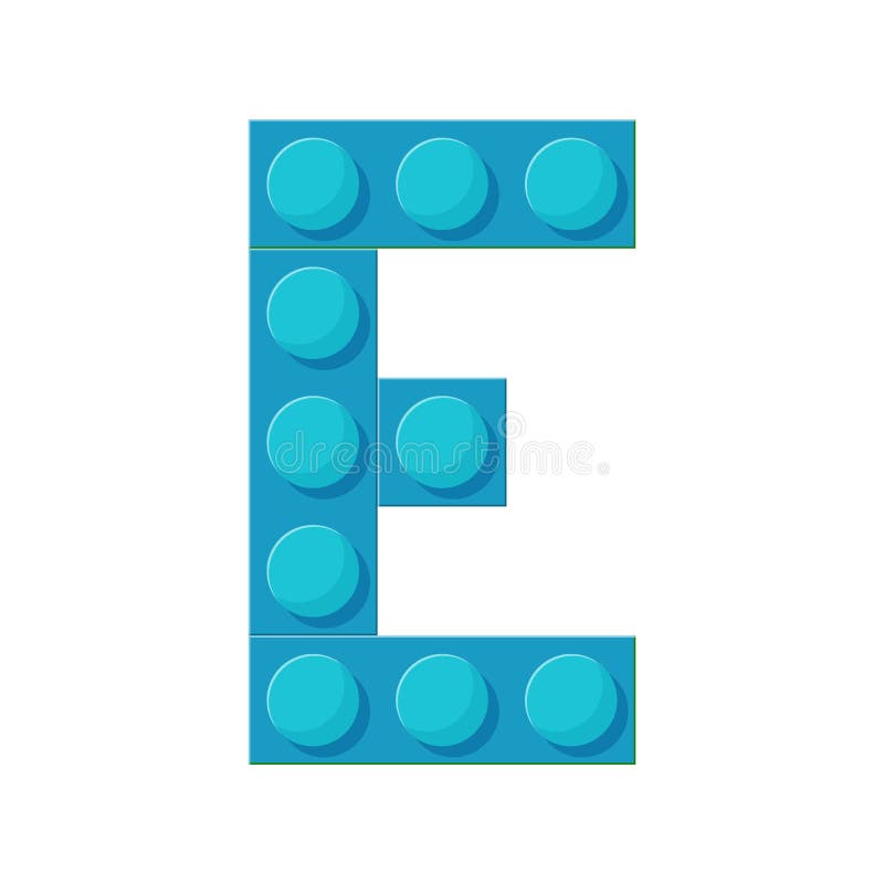 Plastic Building Blocks Alphabet. the Letter E. Stock Vector ...