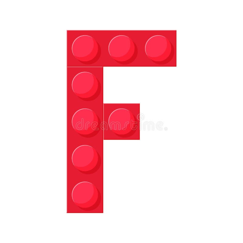 Plastic Building Blocks Alphabet. the Letter F. Stock Vector ...