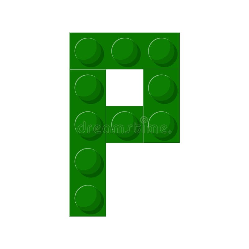 Plastic Building Blocks Alphabet. the Letter P Stock Vector ...