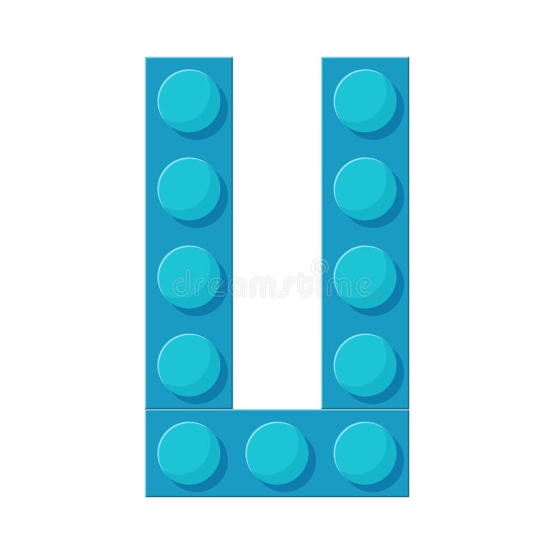 Plastic Building Blocks Alphabet. the Letter U Stock Vector ...