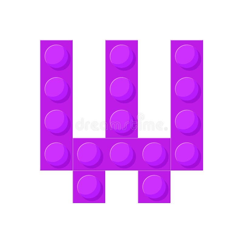 Plastic Building Blocks Alphabet. the Letter W Stock Vector ...