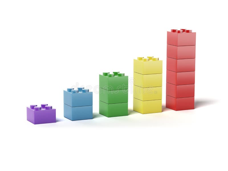 Plastic Building Blocks As Chart Stock Illustration - Illustration of ...