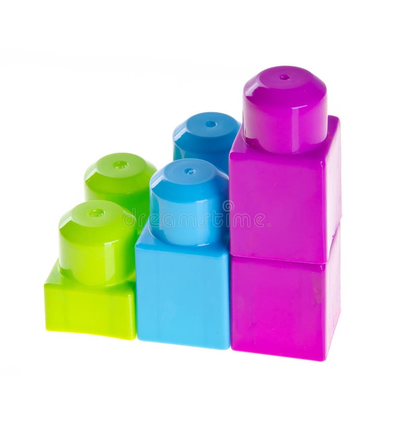 Plastic Building Blocks or Colour Blocks on a Background. Stock Photo ...