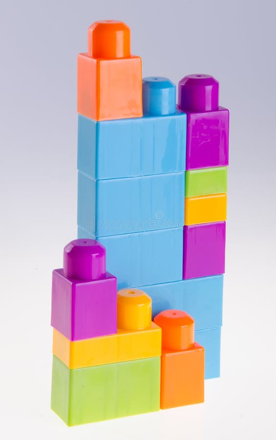Plastic Building Blocks or Colour Blocks on a Background. Stock Image ...
