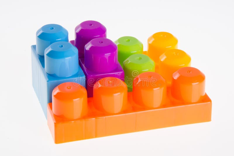 Plastic Building Blocks or Colour Blocks on a Background. Stock Image ...