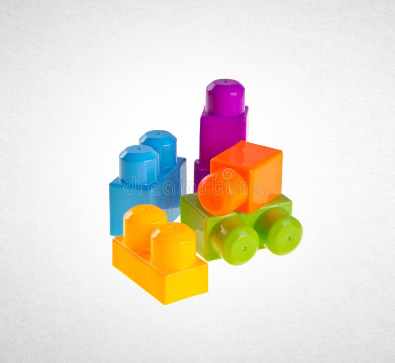 Plastic Building Blocks or Colour Blocks on a Background. Stock Image ...