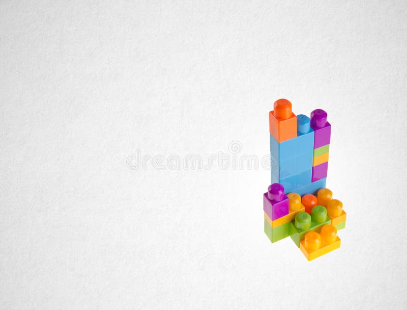 Plastic Building Blocks or Colour Blocks on a Background. Stock Photo ...