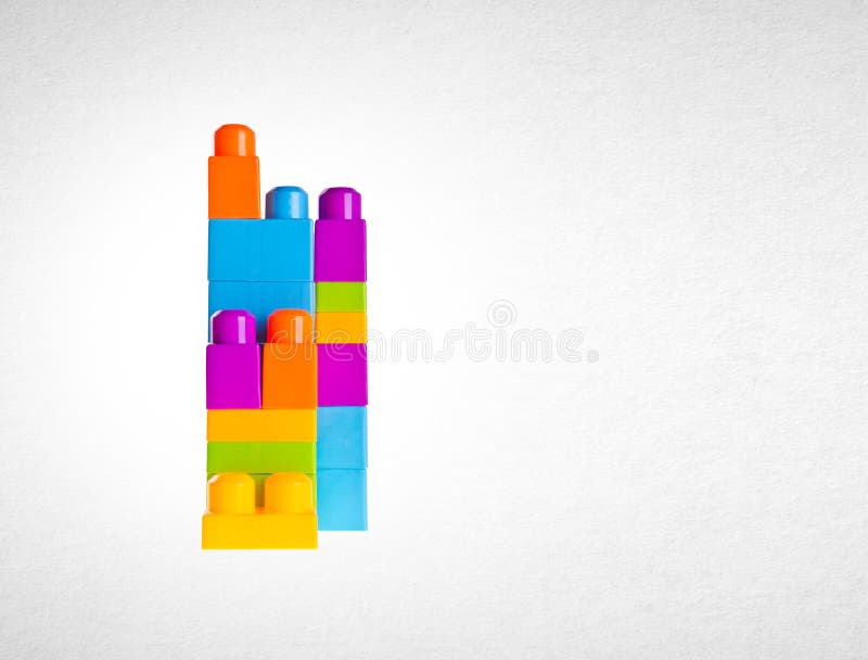 Plastic Building Blocks or Colour Blocks on a Background. Stock Photo ...