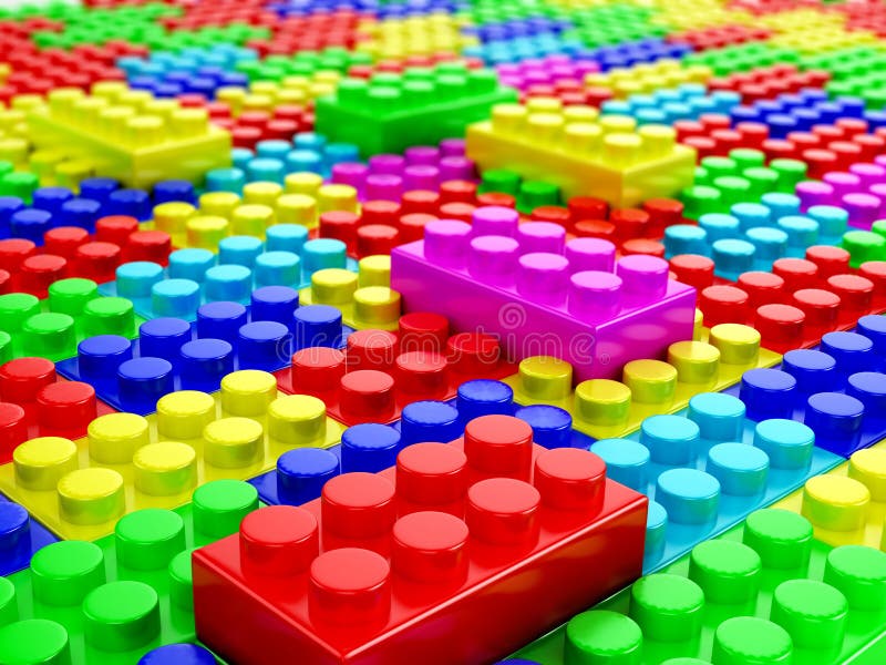 Plastic building blocks. stock illustration. Illustration of connection ...