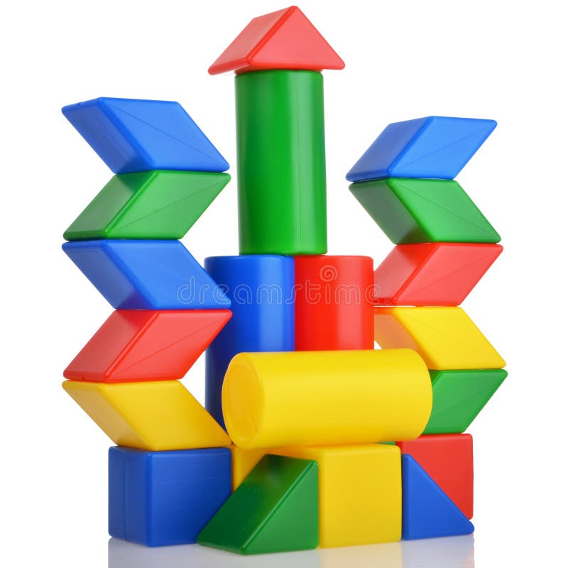 Plastic Building Blocks Tower Stock Image - Image of tower ...