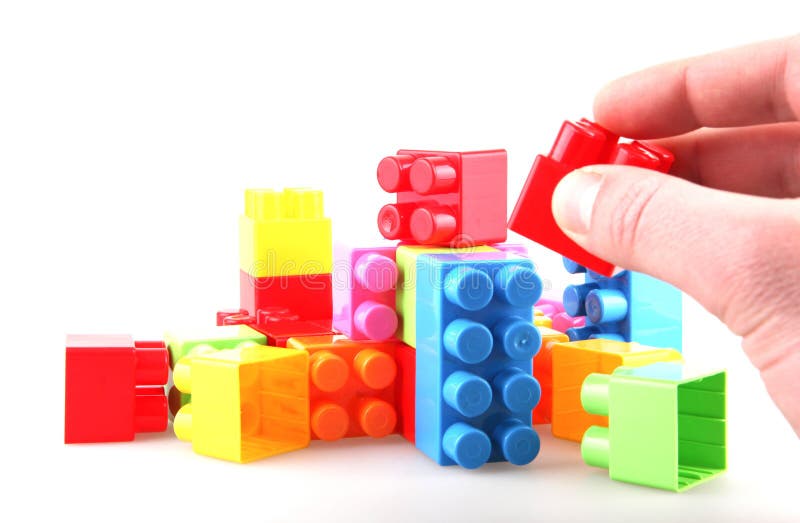 Plastic building blocks stock image. Image of development - 133146067