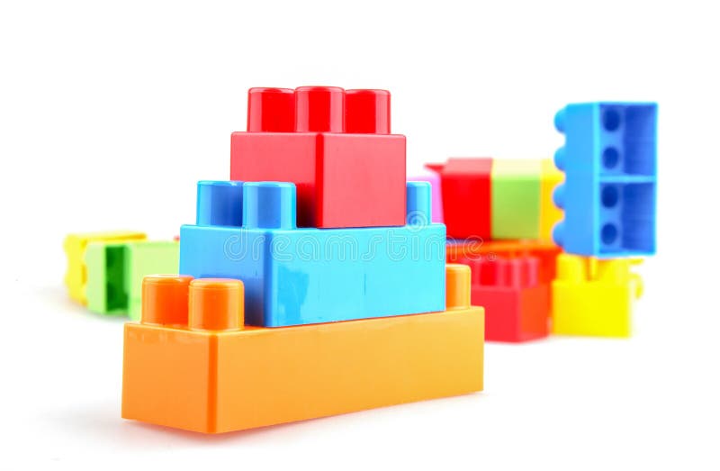 Plastic building blocks stock image. Image of kindergarten - 133607233