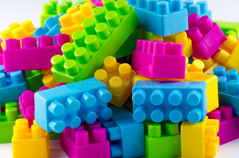 Plastic building blocks stock image. Image of buildings - 53055659