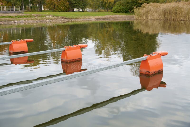 Plastic Buoys for Mooring a Small Boat. Stock Image - Image of boat ...