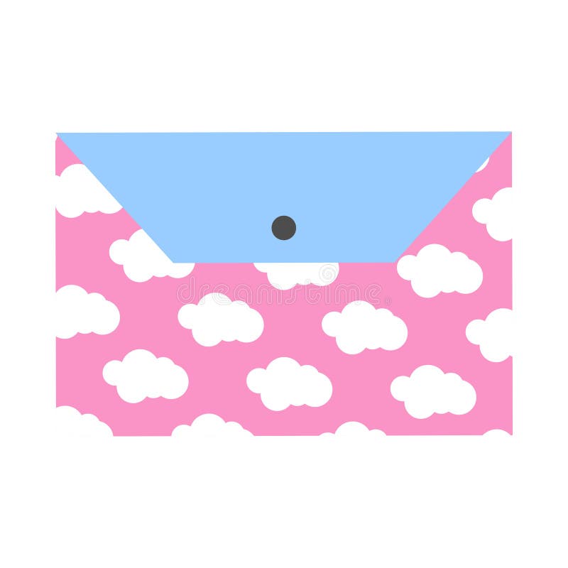 Plastic Button Folder. School Stationery Supplies. Vector Illustration ...