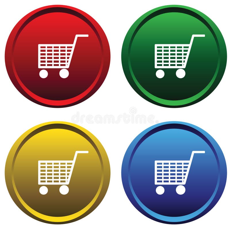 Shopping buttons. stock vector. Illustration of orange - 9166432