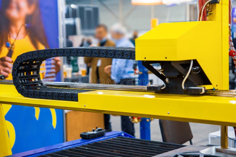 Plastic Cable Chain of Electrical Wires in the Machine Stock Photo ...