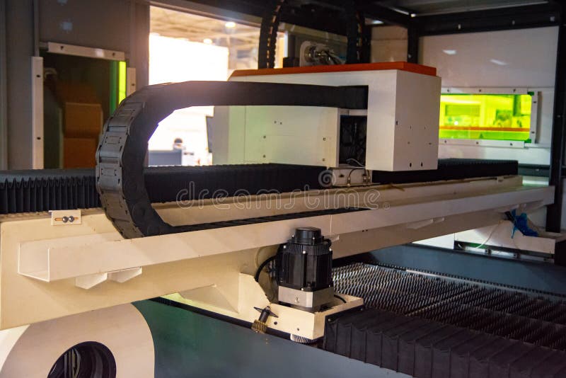 Plastic Cable Chain of Electrical Wires in the Machine Stock Photo ...