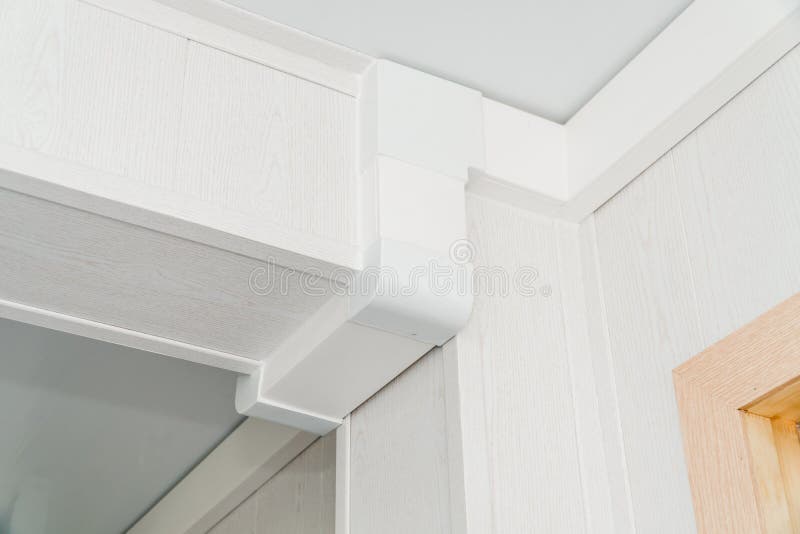 Plastic a Cable of the Channel on a White Wal Stock Image - Image of ...