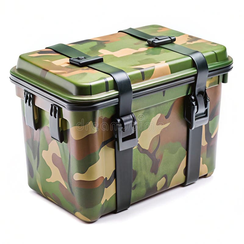 Plastic Camouflage Storage Container with Secure Latches Stock ...