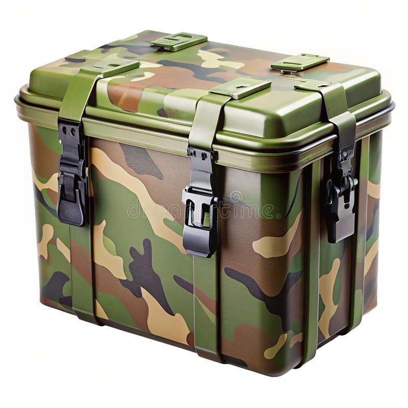 Plastic Camouflage Storage Container with Secure Latches Stock ...