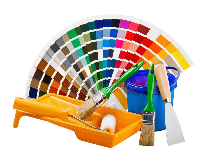 Two Paint Brush and Color Chart Stock Photo - Image of craft, chart ...