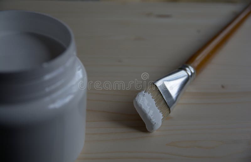 Priming of a Wooden Panel for Painting with White Acrylic Primer Using ...