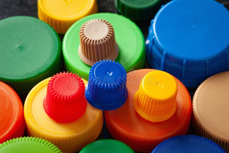 Plastic Caps. a Bunch of Colorful Plastic Caps. Plastic Recycling ...
