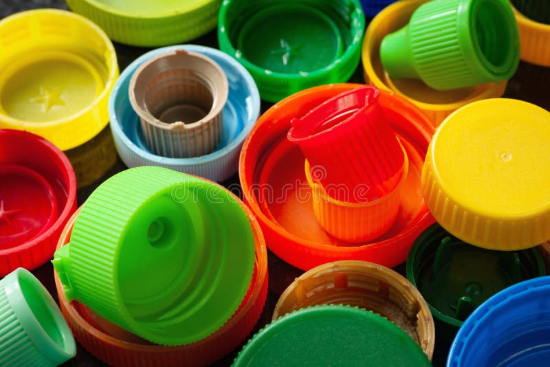 Plastic Caps. a Bunch of Multi-colored Plastic Caps Stock Image - Image ...