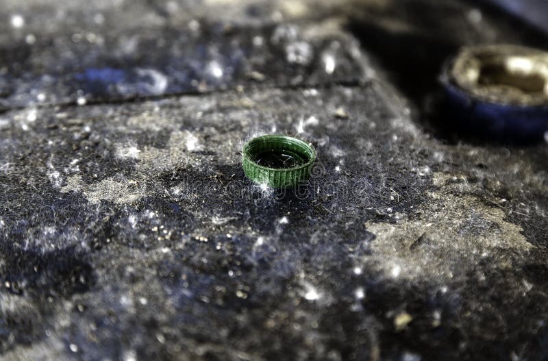 Plastic Caps in the Garbage Stock Photo - Image of colorful, blue ...