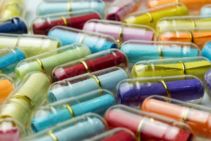 Plastic Capsules with Different Colors. Stock Image - Image of ...