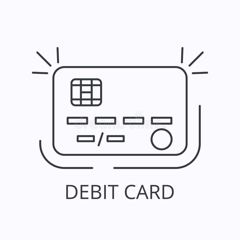 Plastic Card Thin Line Icon. Debit or Credit Concept. Outline Vector ...