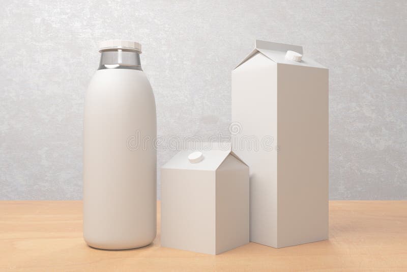 Plastic and Carton Drink Packagings Stock Illustration - Illustration ...