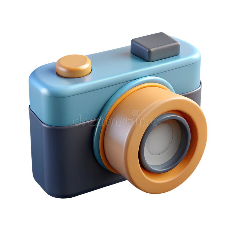 Plastic Cartoon 3d Icon of Photo Camera Stock Illustration ...