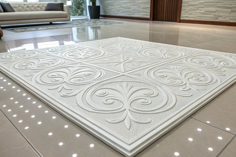 Plastic Ceiling Tile with Embossed Decorative Design Stock Illustration ...