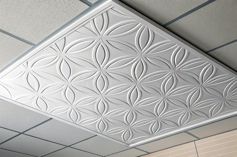 Plastic Ceiling Tile with Embossed Decorative Design Stock Illustration ...