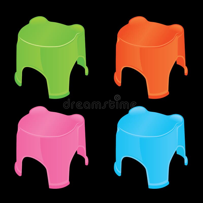 Colourful plastic chairs stock vector. Illustration of drawing - 45709879