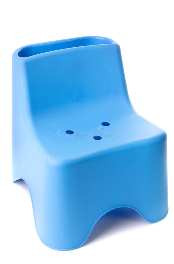 Blue Plastic Chair Isolated on White Stock Image - Image of ...
