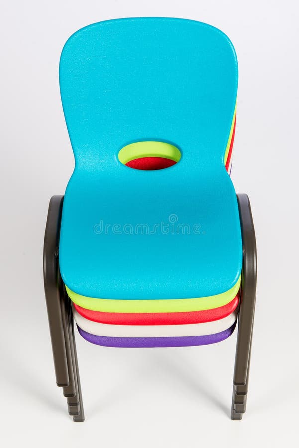 Stacked Chairs for Children Stock Image - Image of front, leisure ...