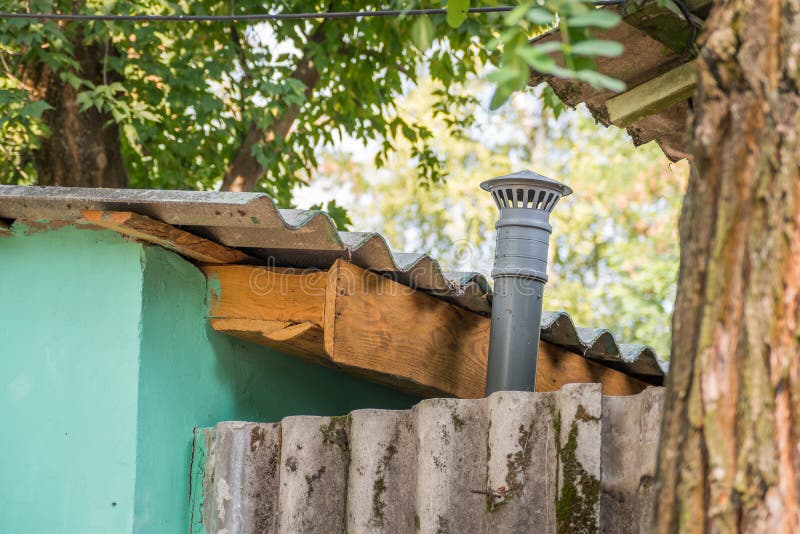 Plastic Chimney in Old House Stock Image - Image of brick, architecture ...