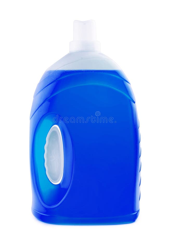 Plastic Clean Bottle Full with Blue Detergent Stock Photo - Image of ...