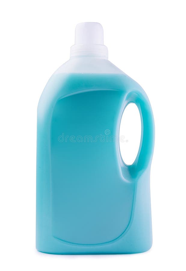Plastic Clean Bottle Full with Blue Detergent Stock Image - Image of ...