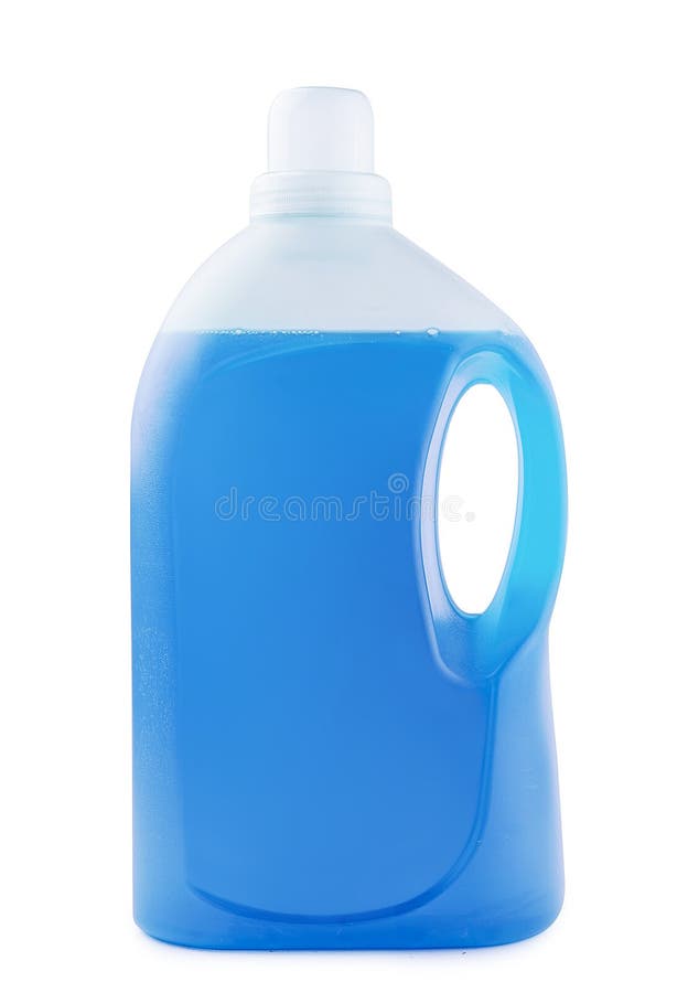 Plastic Clean Bottle Full with Blue Detergent Stock Photo - Image of ...