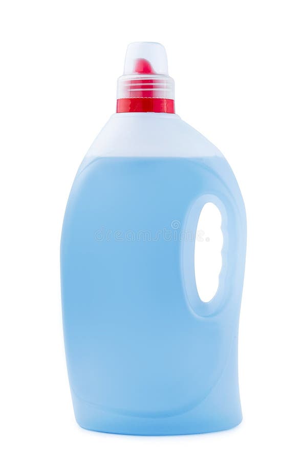 Plastic Clean Bottle Full with Blue Detergent Stock Image - Image of ...
