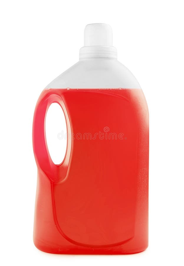 Plastic Clean Bottle Full with Red Detergent Stock Photo - Image of ...