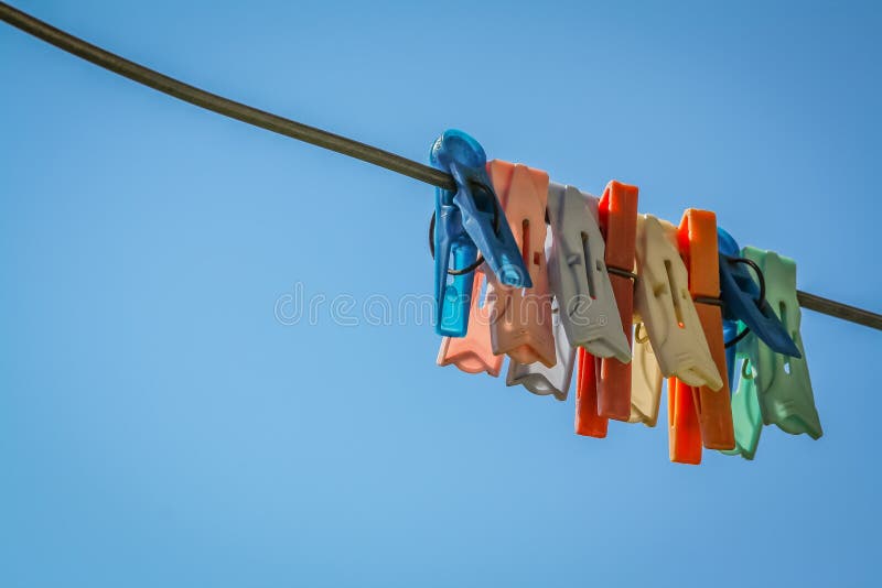 Plastic clothes clips stock photo. Image of housework - 40123526