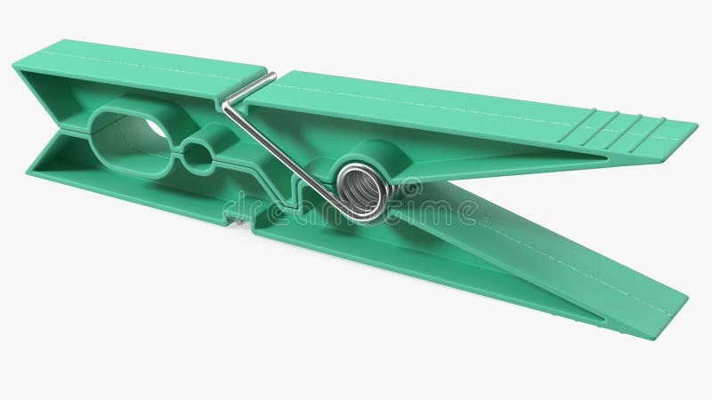 Plastic Clothes Peg with Metal Spring Mechanism Stock Photo - Image of ...